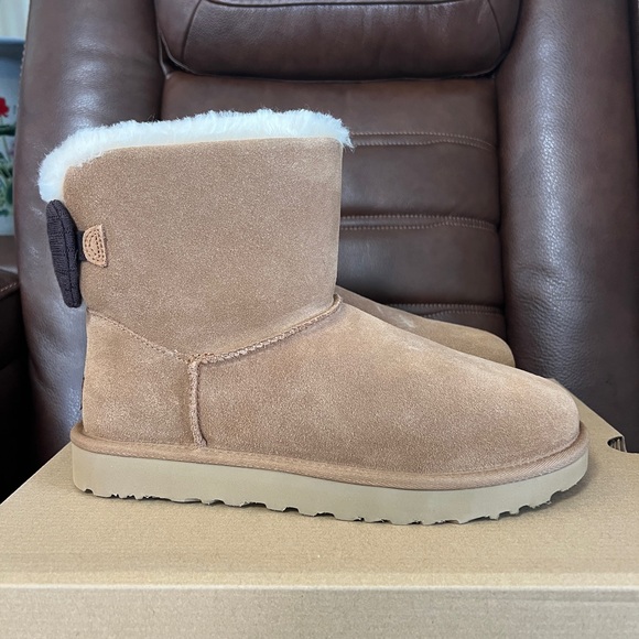 UGG | Shoes | Ugg Mini Bailey Ribbed Bow Boots | Poshmark